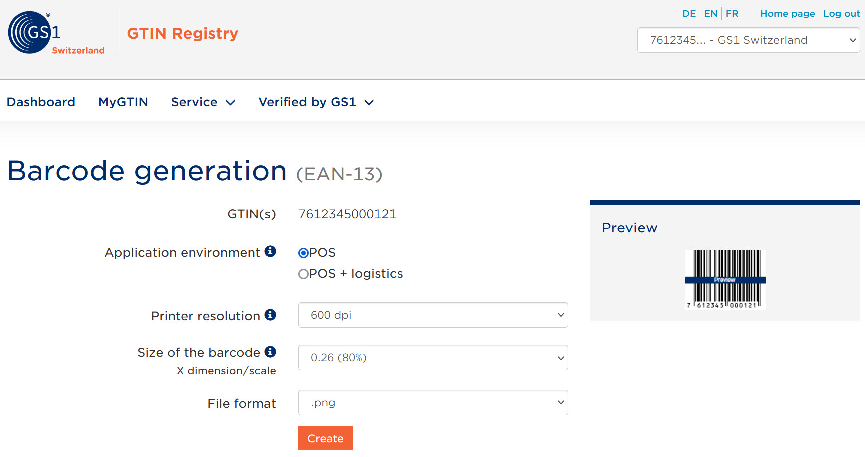 Barcode Generator GS1 Switzerland